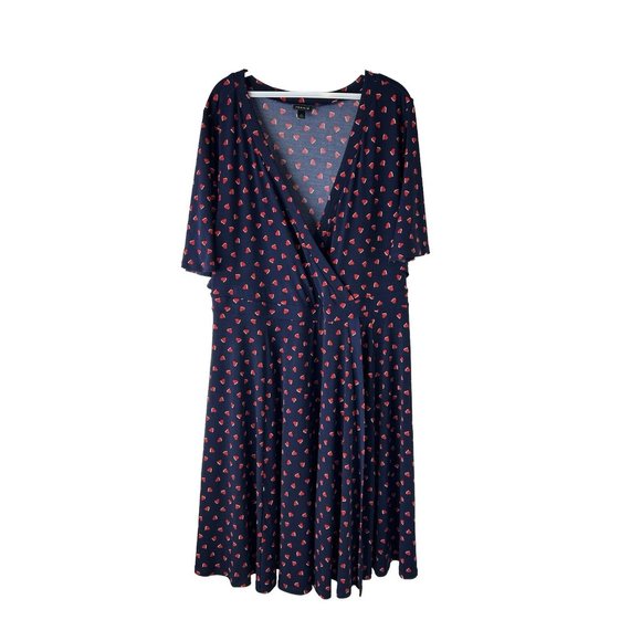 torrid | Dresses | Torrid Womens Slinky Heart Print Faux Wrap Dress ...
